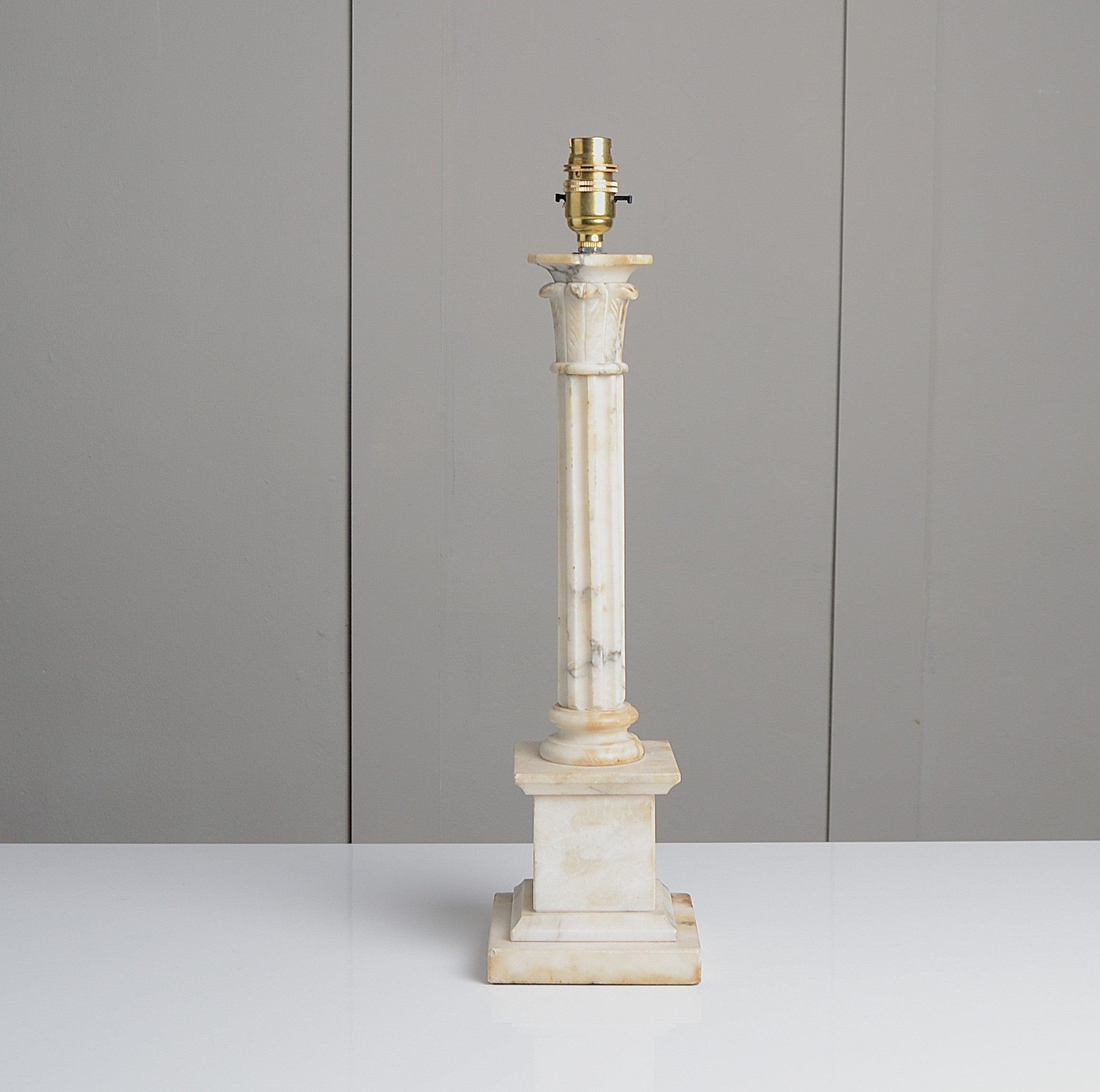 A Carved Alabaster Marble Table Lamp – Marquis Antiques